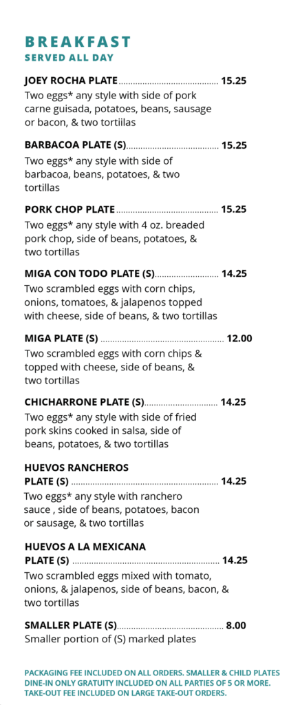 Menu - Joe's Bakery & Coffee Shop